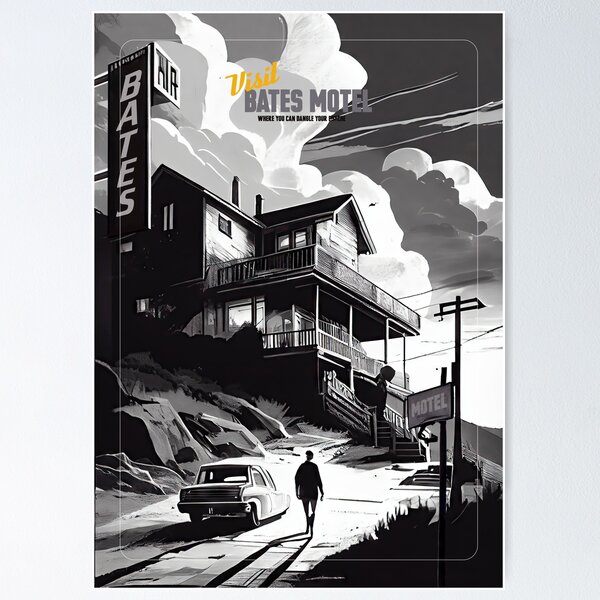 "Famous Movie Places - Visit Bates Motel" Poster by Polygonist | Redbubble
