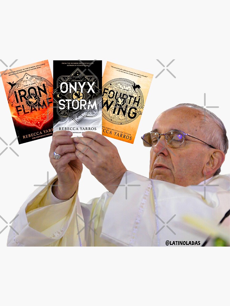 "The Empyrean Series Pope Holding Books Meme | Rebecca Yarros | Xaden ...