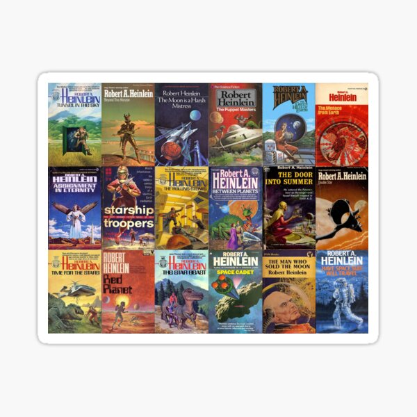 "Vintage Robert Heinlein Retro Science Fiction Book Covers Collage ...