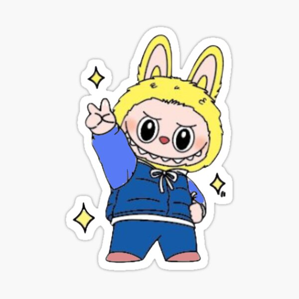 "Labubu design (yellow)" Sticker for Sale by arjay0423 | Redbubble
