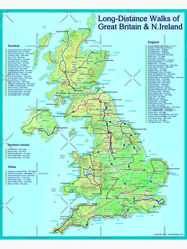 "Long-Distance Walks of Great Britain and Northern Ireland" Sticker for ...