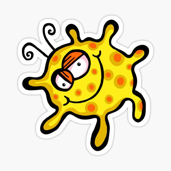 Cartoon Yellow Germ Doodle Sticker For Sale By Prawny Redbubble