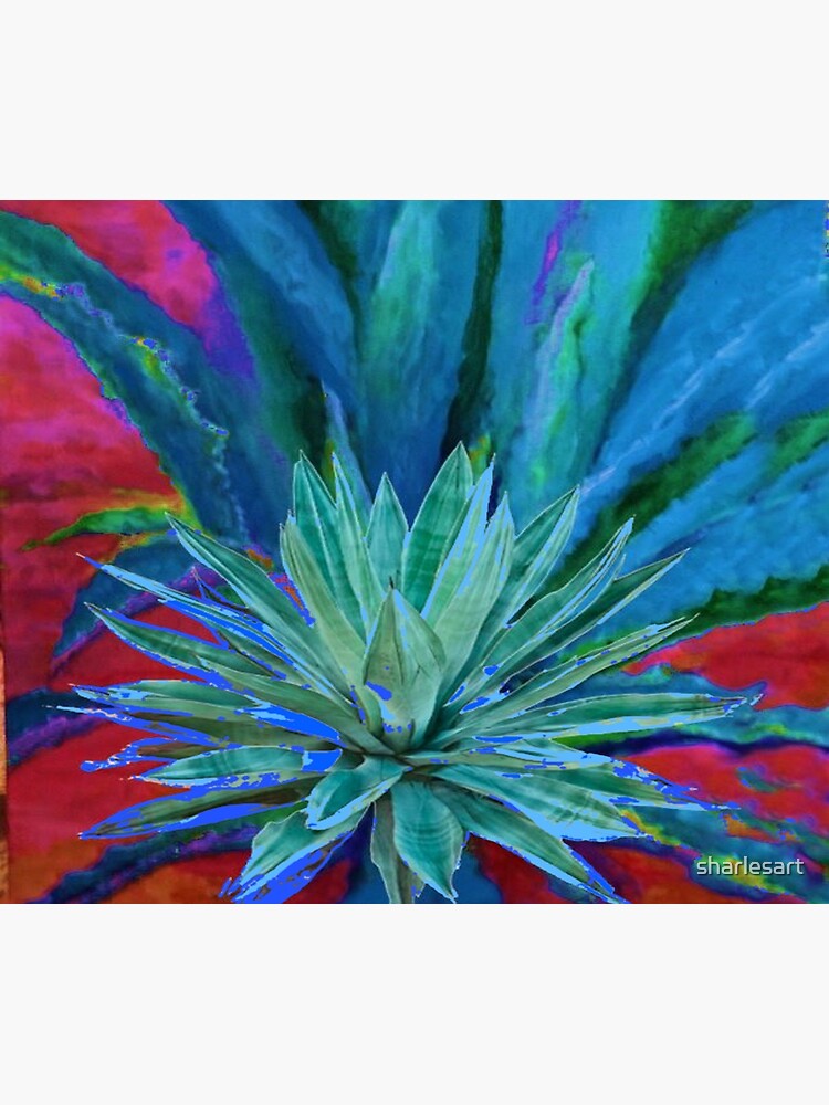 "TURQUOISE BLUE AGAVE DESERT PATTERN ART" Tapestry for Sale by ...