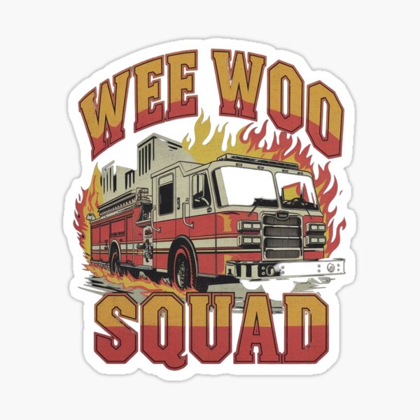 "Wee Woo Squad" Sticker for Sale by Redgiant87x | Redbubble