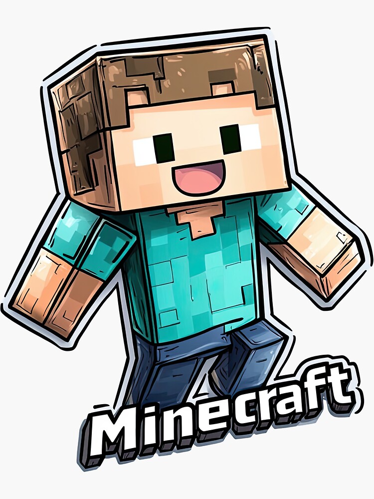 "Fun Minecraft Character Graphic - Cute and Humorous Design" Sticker ...