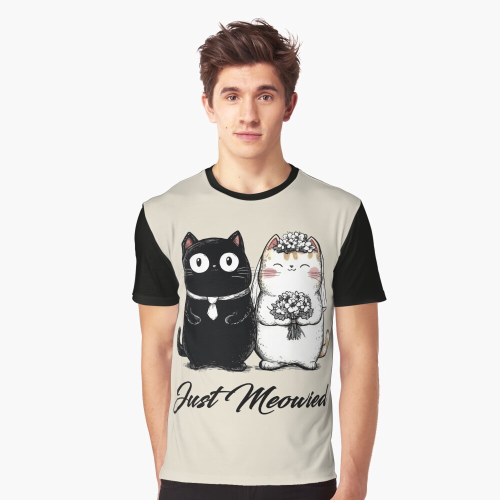 "Romantic Wedding Cats, Bridal Cat Love, Just Meowied" Sticker for Sale ...