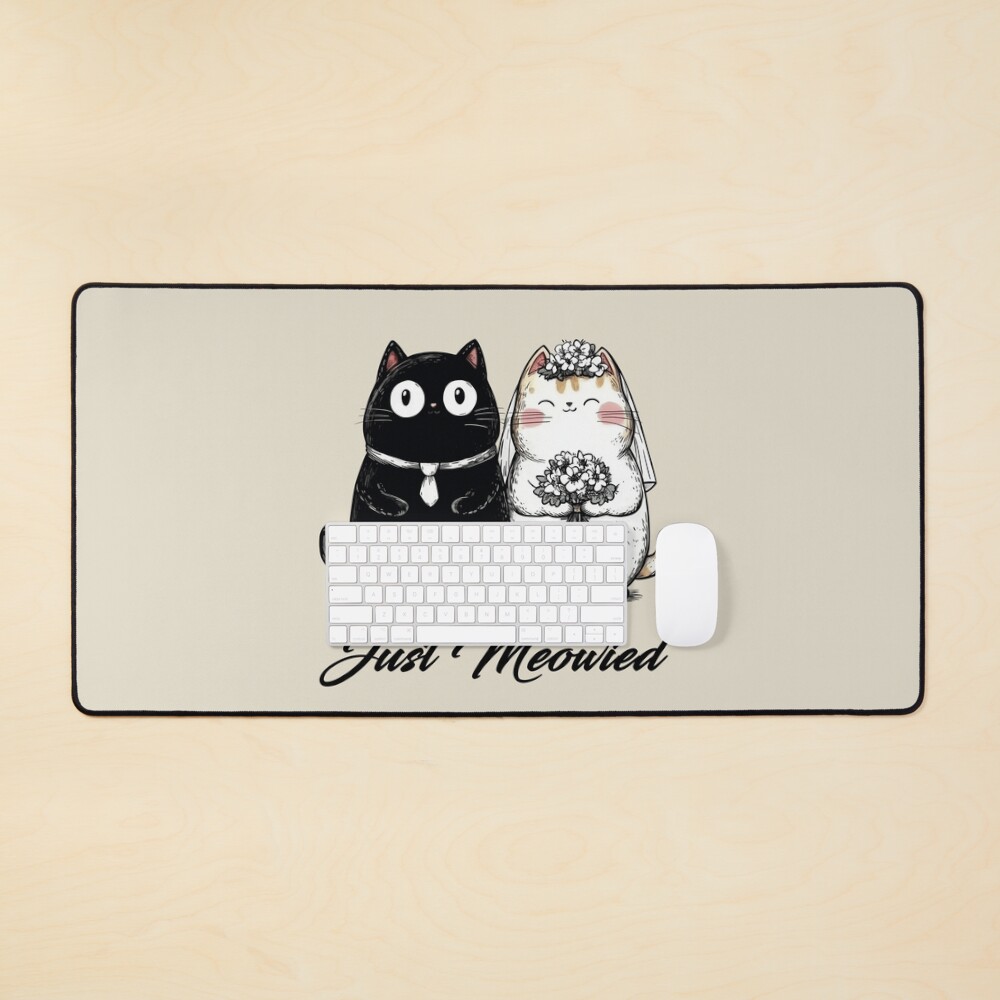 "Romantic Wedding Cats, Bridal Cat Love, Just Meowied" Sticker for Sale ...