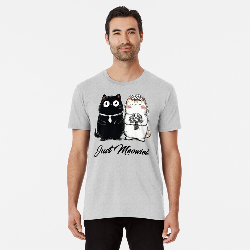 "Romantic Wedding Cats, Bridal Cat Love, Just Meowied" Sticker for Sale ...