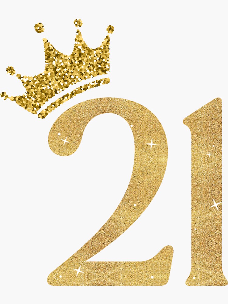 "21st birthday gold crown" Sticker for Sale by mariana83 | Redbubble