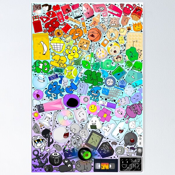 "BFDI all characters " Poster for Sale by EmptyAetherRB | Redbubble