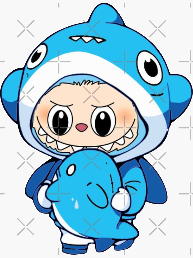 "Labubu baby shark" Sticker for Sale by arjay0423 | Redbubble
