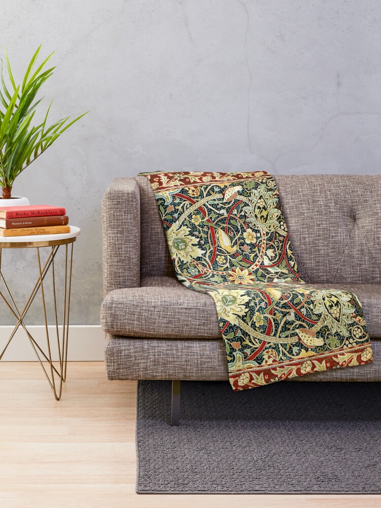 "William Morris Bullerswood Antique Rug Print" Throw Blanket for Sale ...