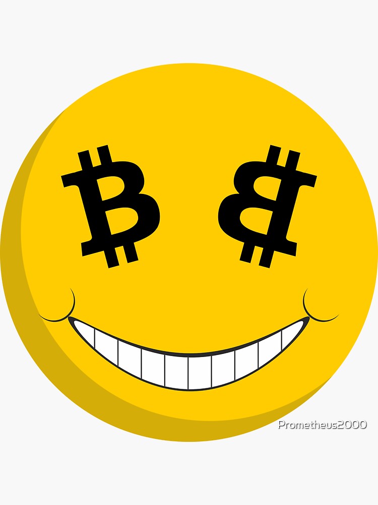 "Bitcoin smiley" Sticker for Sale by Prometheus2000 | Redbubble