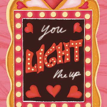 "You Light Me Up Retro Valentine Sign with Lights" Sticker for Sale by ...