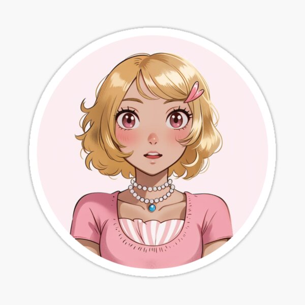 "Anime Girl Cute Original Character Sticker Pin Buttons " Sticker for ...