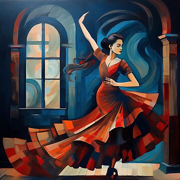 "Cubist Flamenco Dancer spinning" Sticker for Sale by Ian Fox-Marrs ...