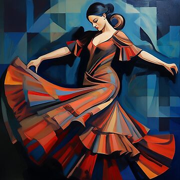 "Cubist Flamenco Dancer spinning" Sticker for Sale by Ian Fox-Marrs ...