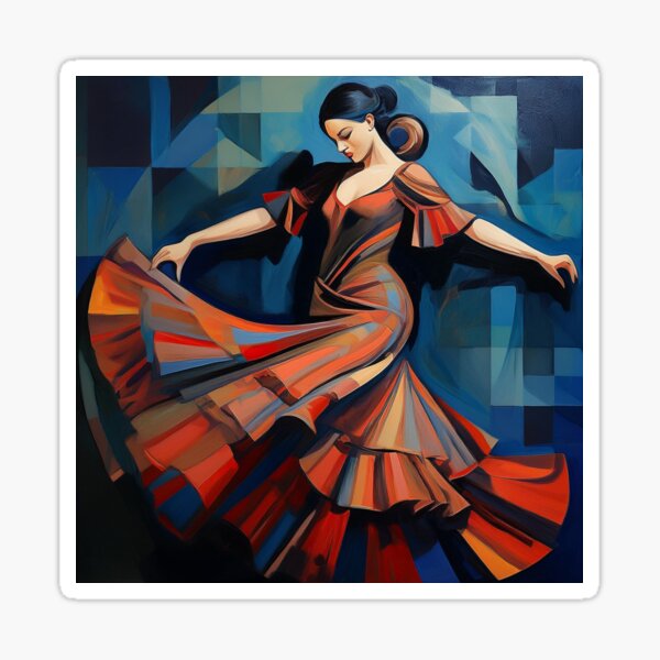 "Cubist Flamenco Dancer spinning" Sticker for Sale by Ian Fox-Marrs ...