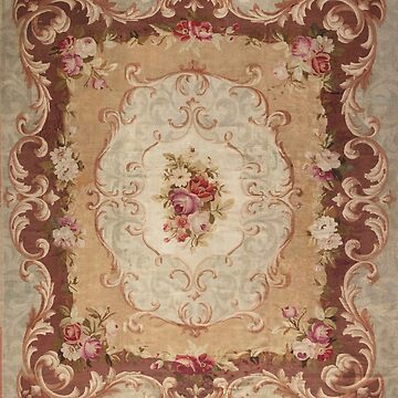 "Antique Rose Floral French Aubusson Rug Print" Bath Mat for Sale by ...