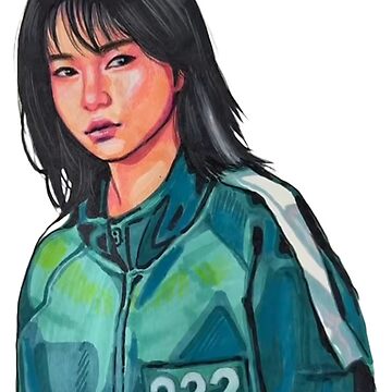 "Squid Game Player 222 ( Kim Jun-hee)" Sticker for Sale by Orguf ...
