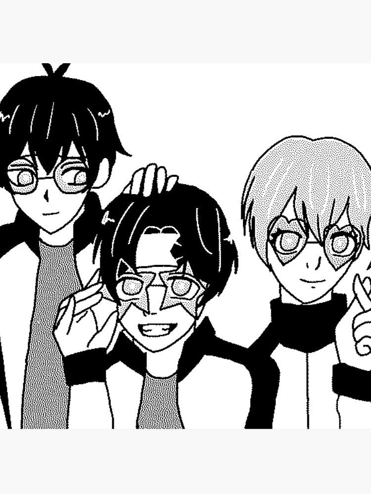 "Isagi, Nanase, and Hiori Sticker | Blue Lock black and white stickers ...