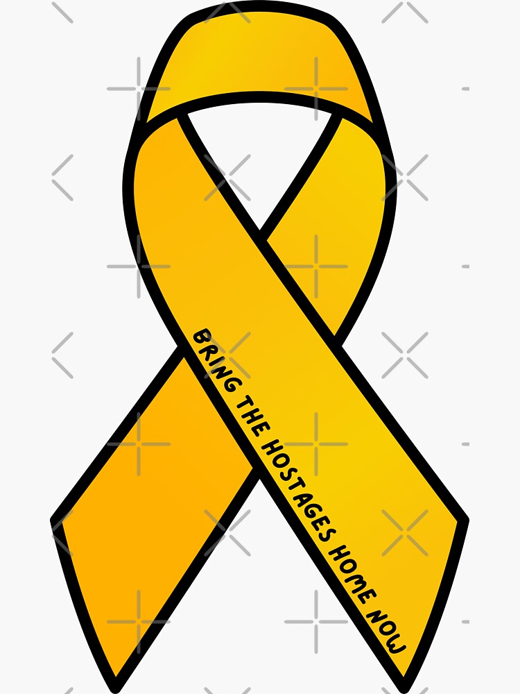 "bring the hostages home NOW - pro Israel yellow ribbon " Sticker for ...