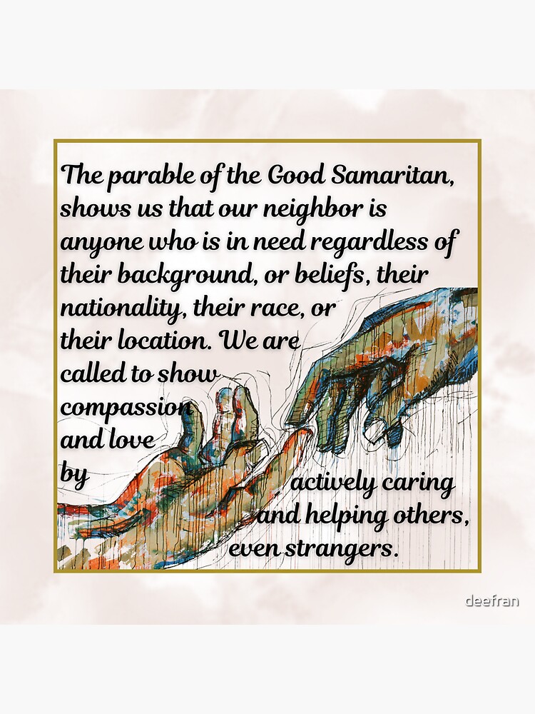 "The Parable of the Good Samaritan" Sticker for Sale by deefran | Redbubble