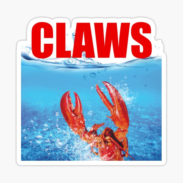 "Funny Claws Red Lobster Jaws Parody " Sticker for Sale by emma60 ...