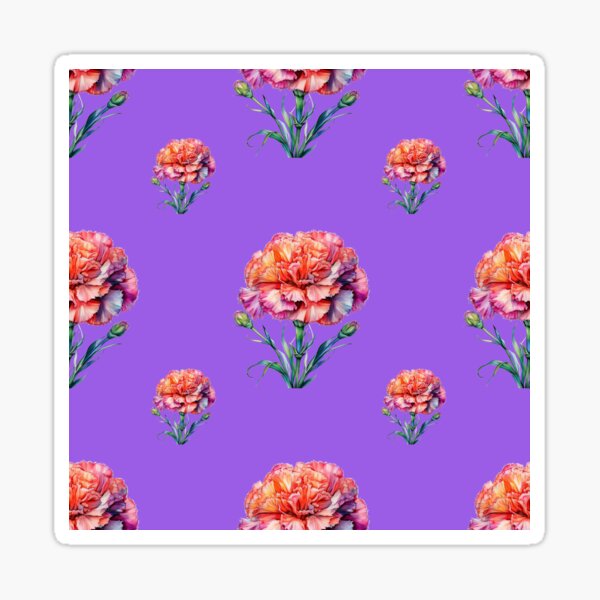 "January Jewels Birth Flower Carnation: A vibrant pattern featuring ...