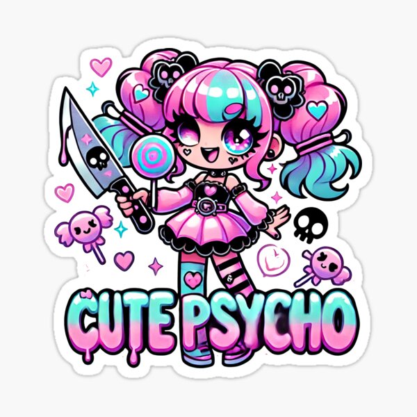 "[Punk Army] Cute Psycho" Sticker for Sale by Punk-Army | Redbubble