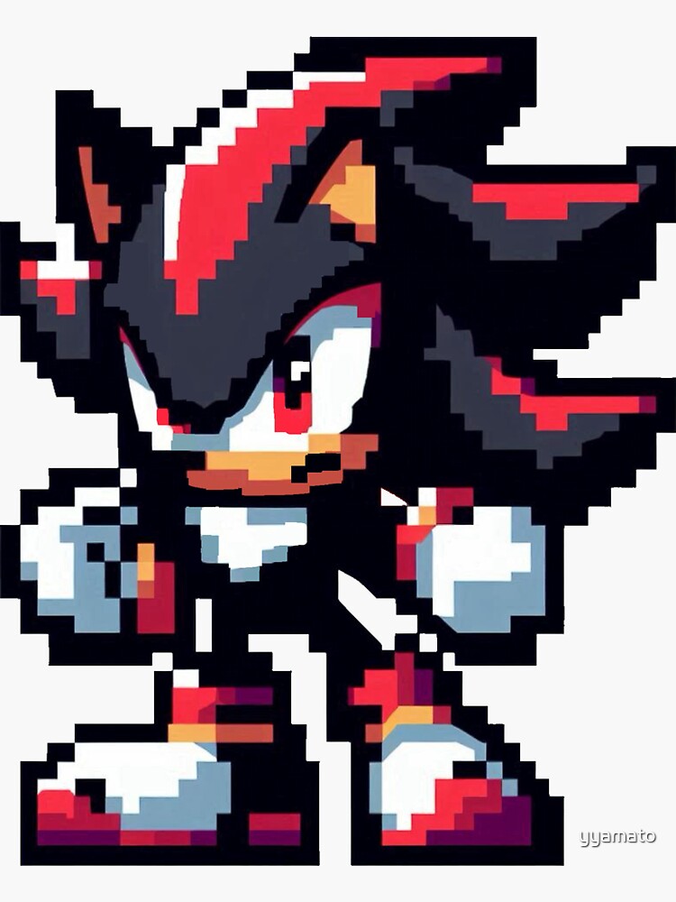 "Pixel Shadow the hedgehog, Sonic the hedgehog" Sticker for Sale by ...