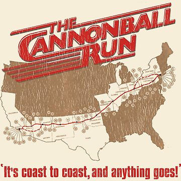 "The Cannonball Run Map" Sticker for Sale by ourkid | Redbubble
