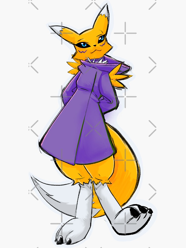 "Renamon Raincoat" Sticker by Dozerguy | Redbubble