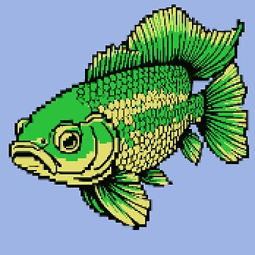 "pixel fish" Sticker for Sale by jadocen | Redbubble