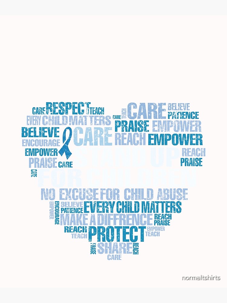 "Child Abuse Prevention Heart Word Cloud Support" Poster by ...