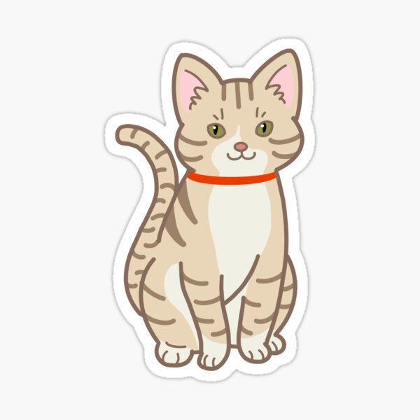 "Cute Pale Tabby Sticker" Sticker for Sale by Lairofthebeast | Redbubble
