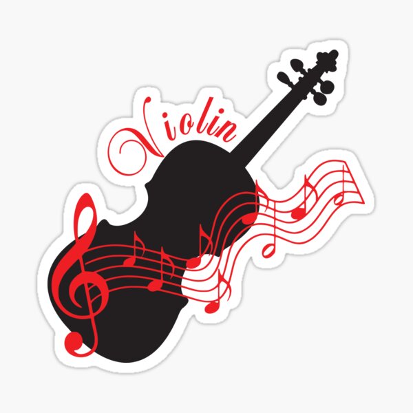 "Violin and music notes for classical musician" Sticker for Sale by ...