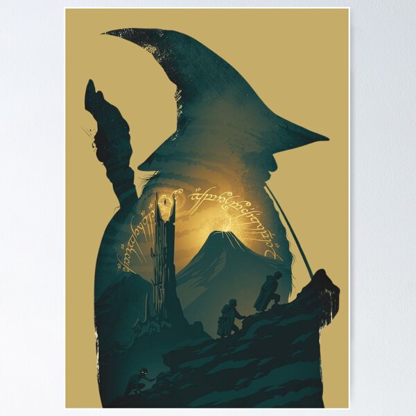 "LotR Gandalf Silhouette " Poster for Sale by GabeTheLorax | Redbubble