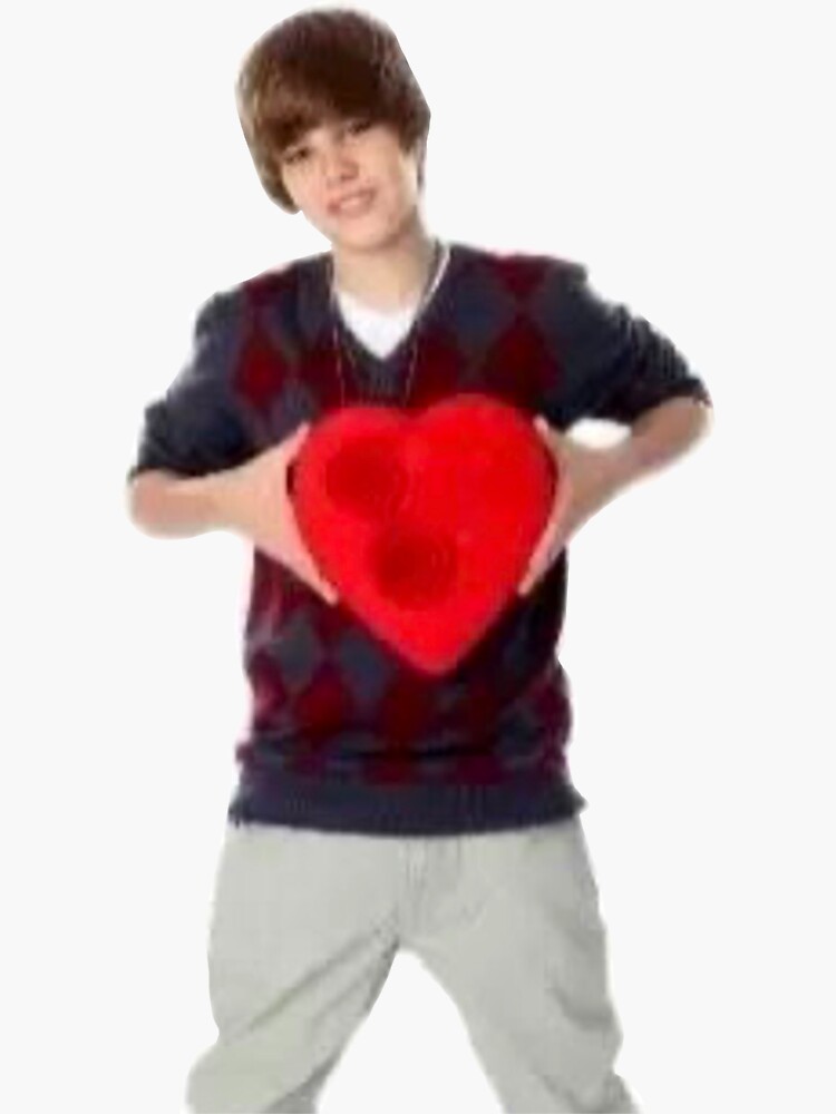 "Justin bieber heart" Sticker for Sale by ReactionPix | Redbubble