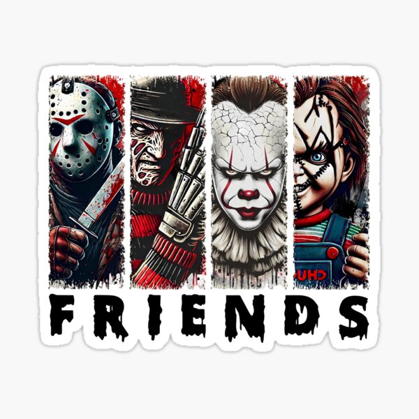 "Horror Icon Friends" Sticker for Sale by GBPackers12 | Redbubble