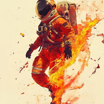 "Astronaut fireman hero on Fire" Sticker for Sale by AI-alchemist ...