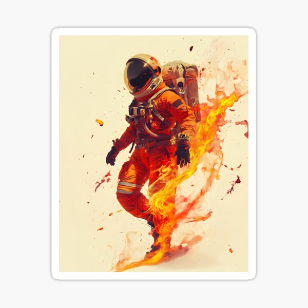 "Astronaut fireman hero on Fire" Sticker for Sale by AI-alchemist ...