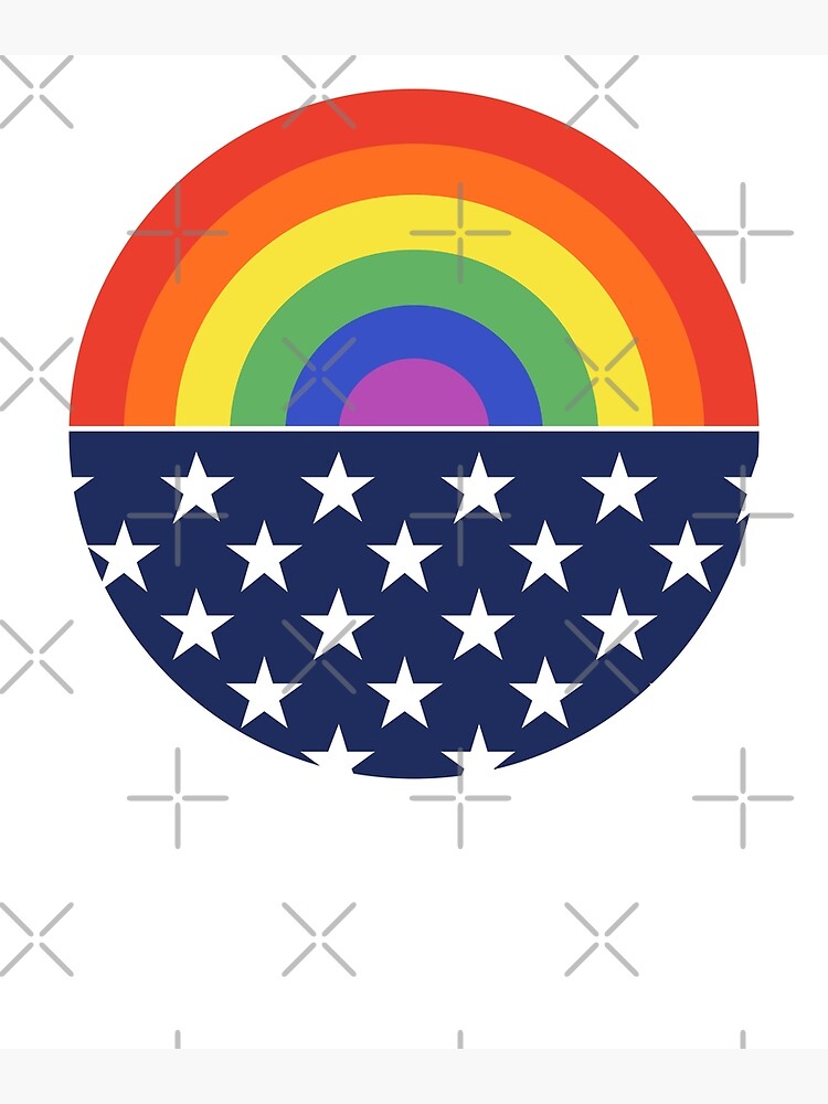 "Pride Month Retro Patriotic Pride Rainbow Flag" Poster by BKLS | Redbubble