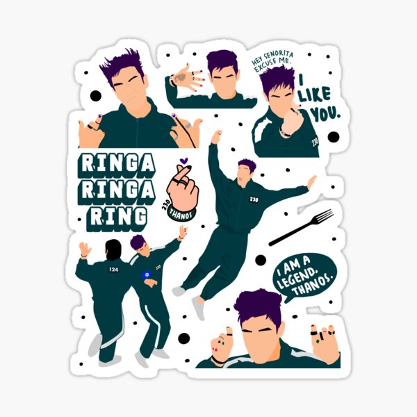 "thanos the Rapper from Squid Game" Sticker for Sale by Artafia | Redbubble