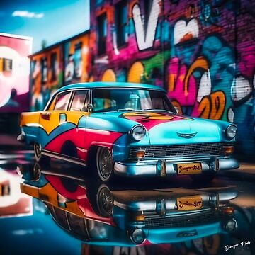 "Street Art Graffiti with car" Sticker for Sale by Drone-tees | Redbubble