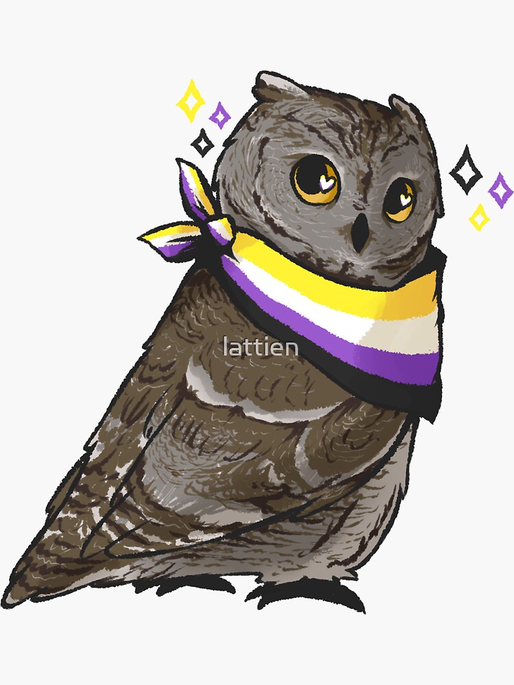 "Non-binary Pride Owl" Sticker for Sale by lattien | Redbubble