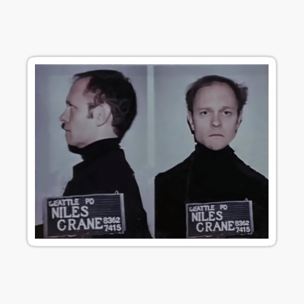 "Niles Crane Mugshot - Fraiser" Sticker for Sale by ourkid | Redbubble