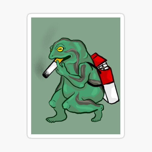 "Smoking Frog " Sticker for Sale by HeadHauntShow | Redbubble