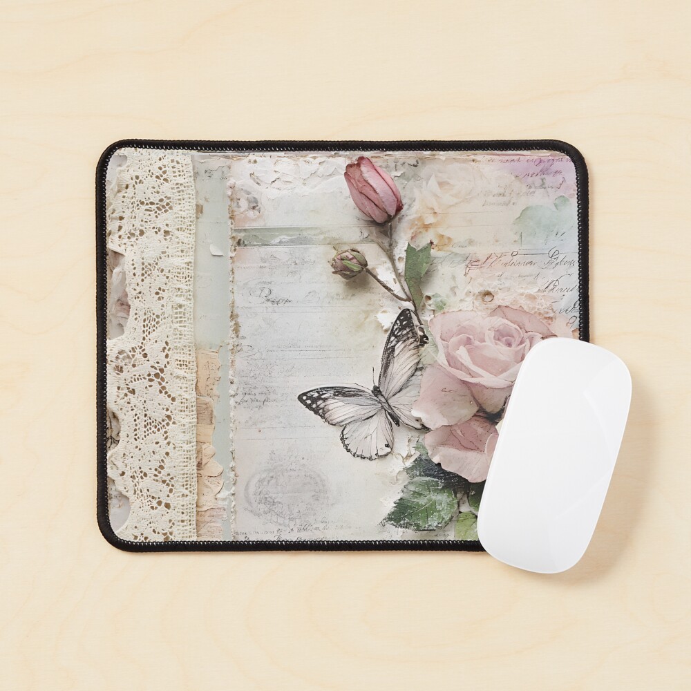 "Journaling Elegance: Vintage Floral Art with Butterfly Charm" Sticker for Sale by Amr Siam ...