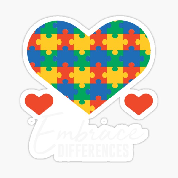 "1 embrace differences" Sticker by Mill8ion | Redbubble